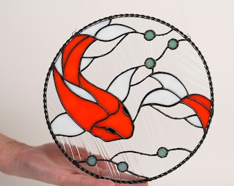 Stained Glass Koi Fish Suncatcher - Etsy
