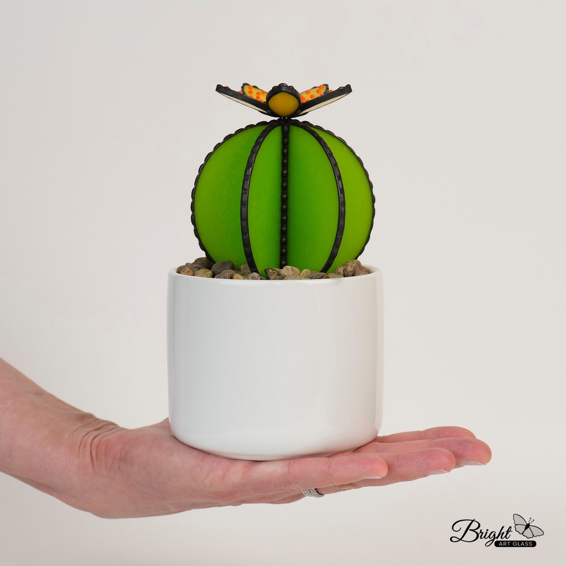 Large Stained Glass Cactus Plant Stick Glass Succulent - Etsy