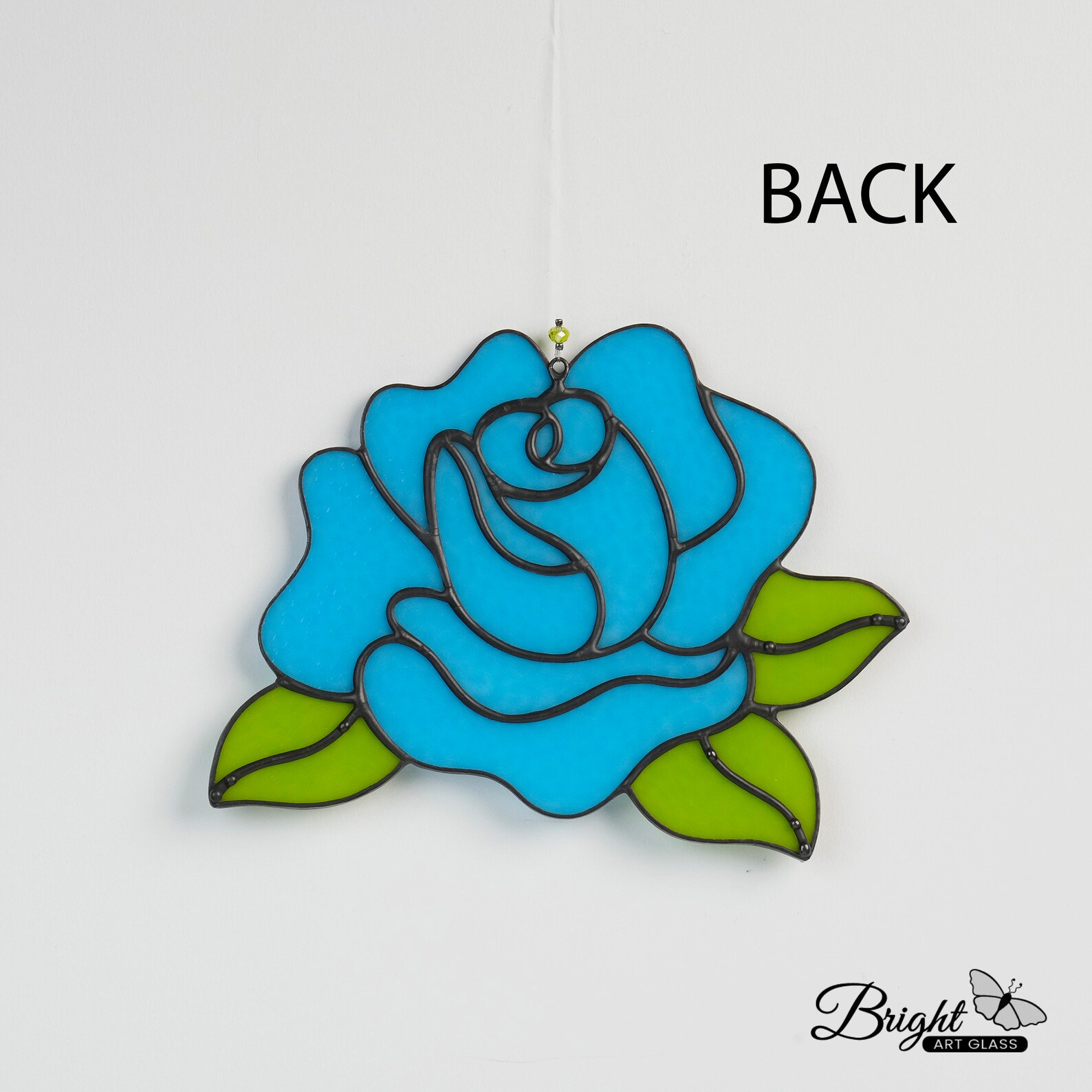Stained Glass Blue Rose Suncatcher: Spring Window Decor - Etsy