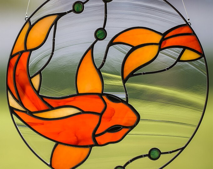 Koi Stained Glass Koi Fish Suncatcher Ocean Life Beach - Etsy