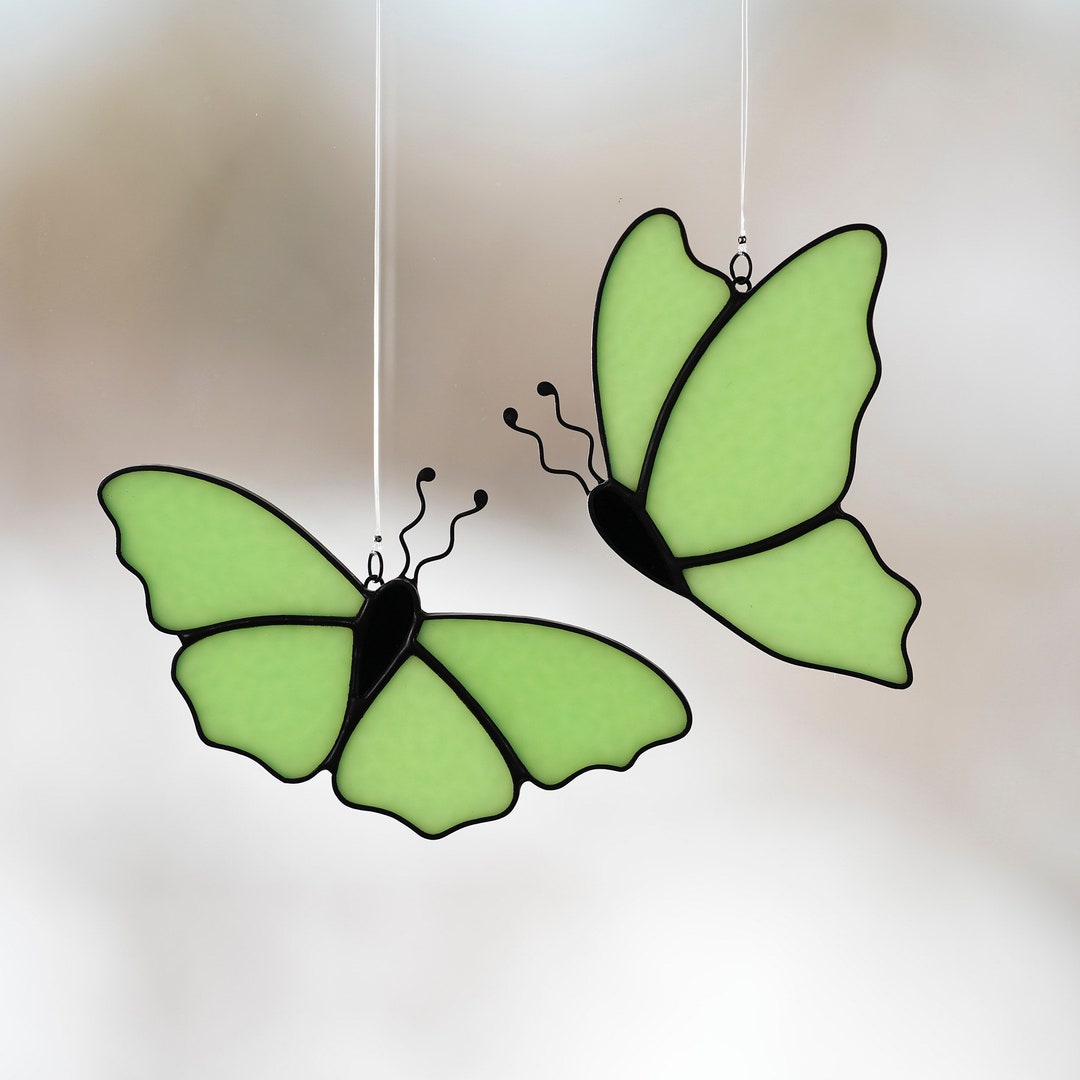 Butterflies, Stained Glass Butterflies, Stain Glass Mint Butterfly ...