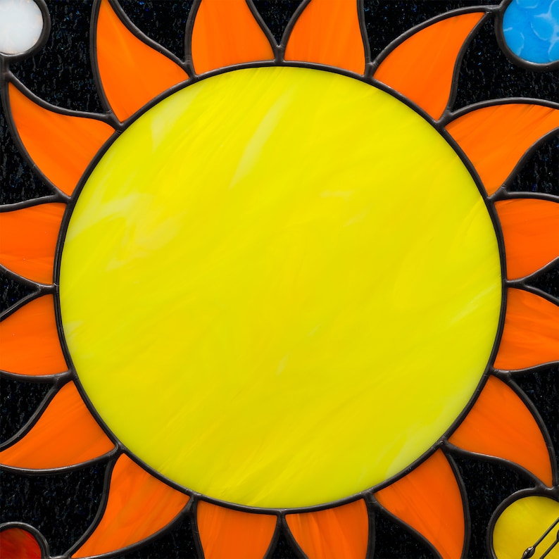 Stained Glass Solar System Suncatcher: Celestial Window Decor - Etsy