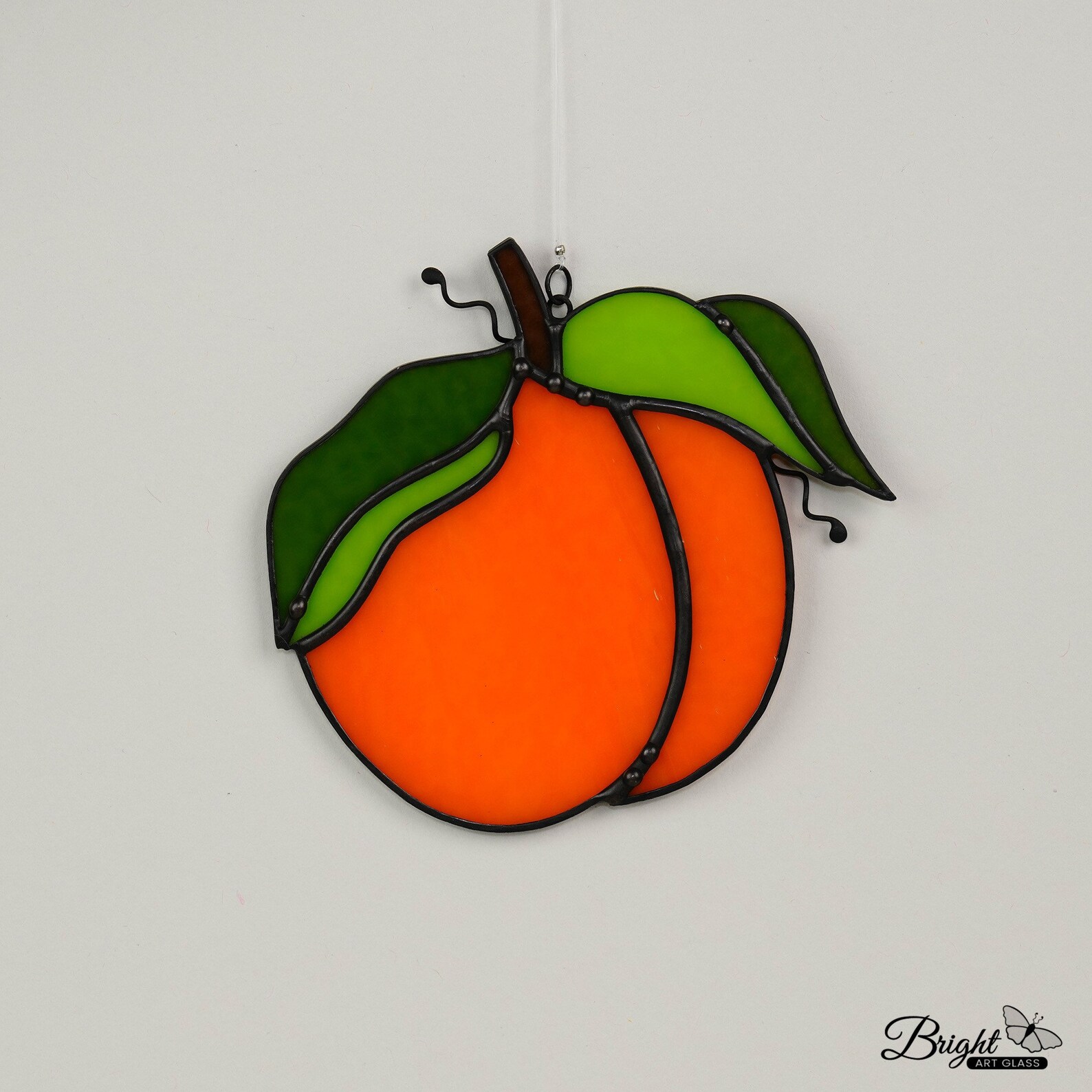 Peach Stained Glass Peach Suncatcher Stain Glass Peach - Etsy