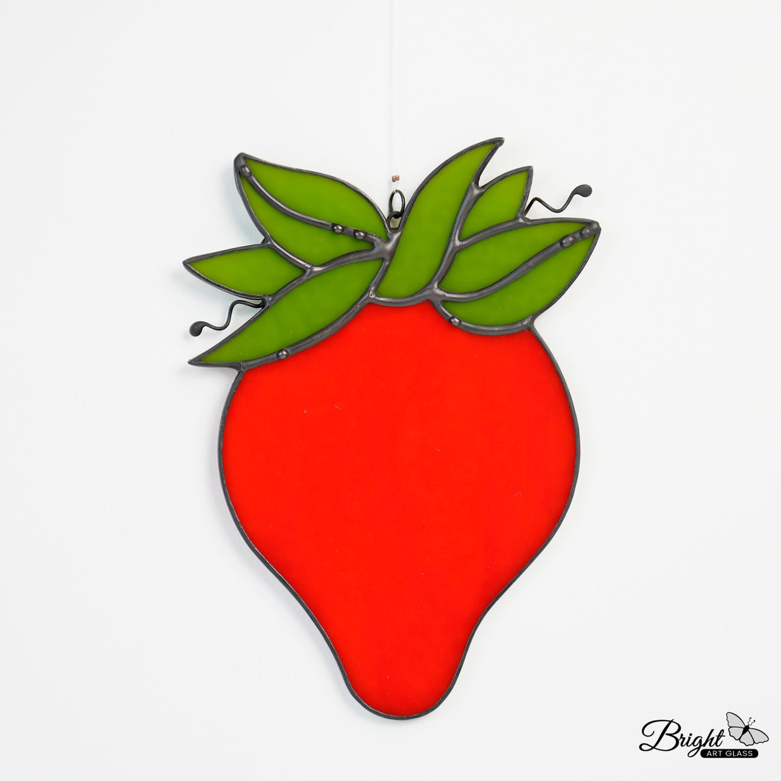 Strawberry Stained Glass Strawberry Suncatcher Stain Glass - Etsy