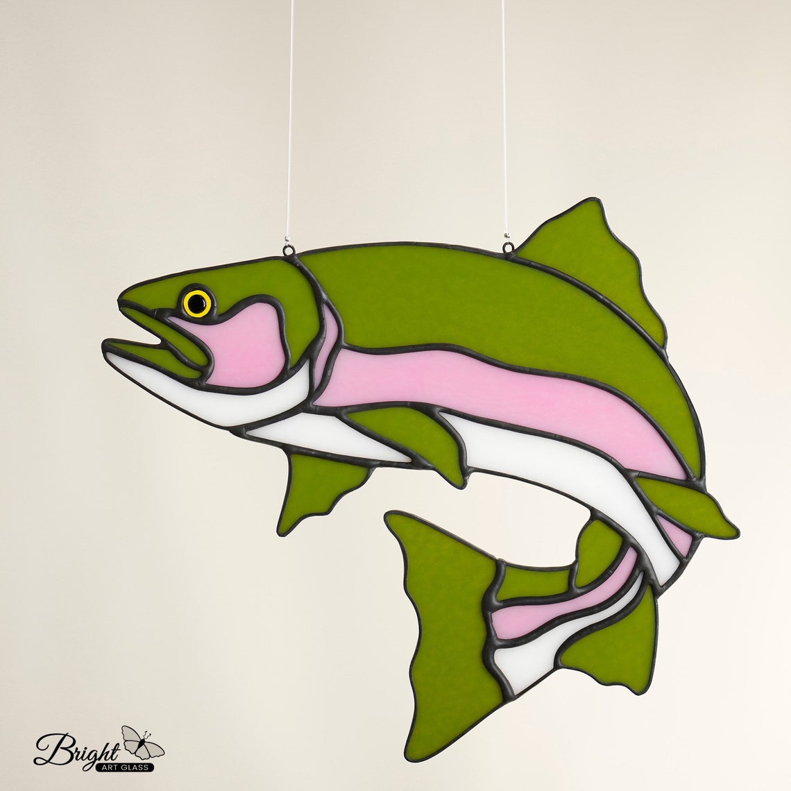 Trout Stained Glass Trout Rainbow Trout Fish Decoration - Etsy