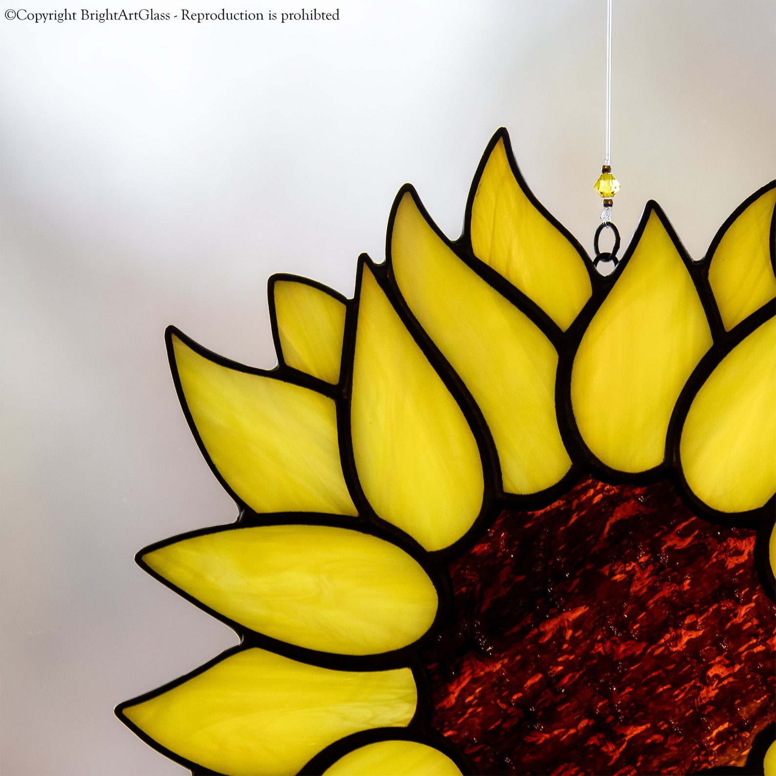 Sunflower Stained Glass Sunflower Suncatcher Stain Glass Etsy