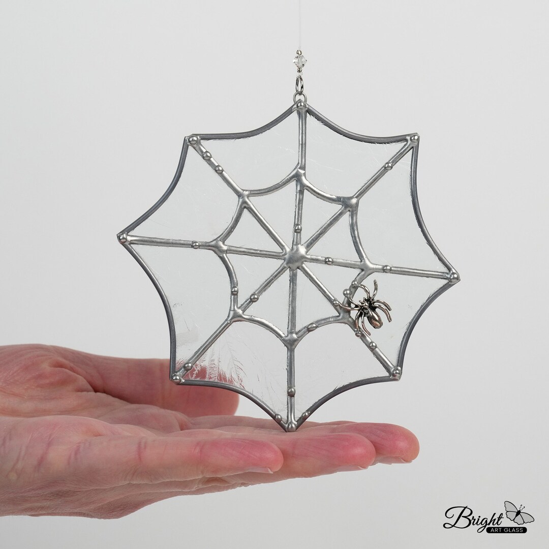 Stained Glass, Spider Web, Suncatcher, Halloween, Fall Gift, Autumn ...