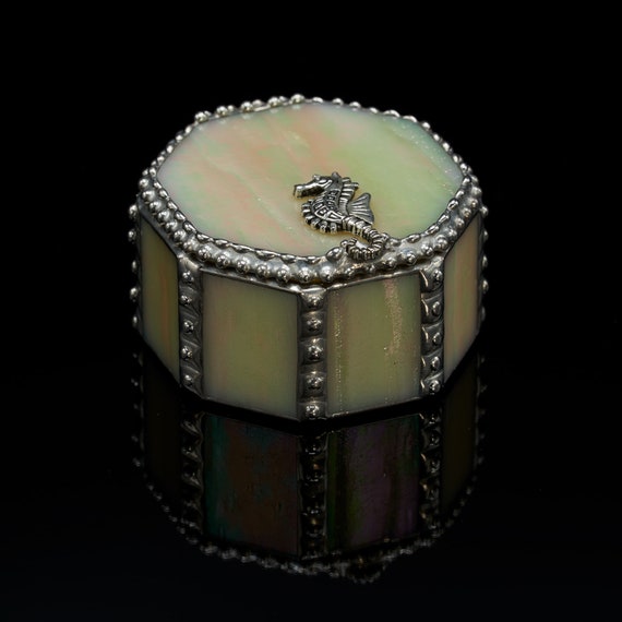 Seahorse stained glass box tiny box jewelry box seahorse | Etsy