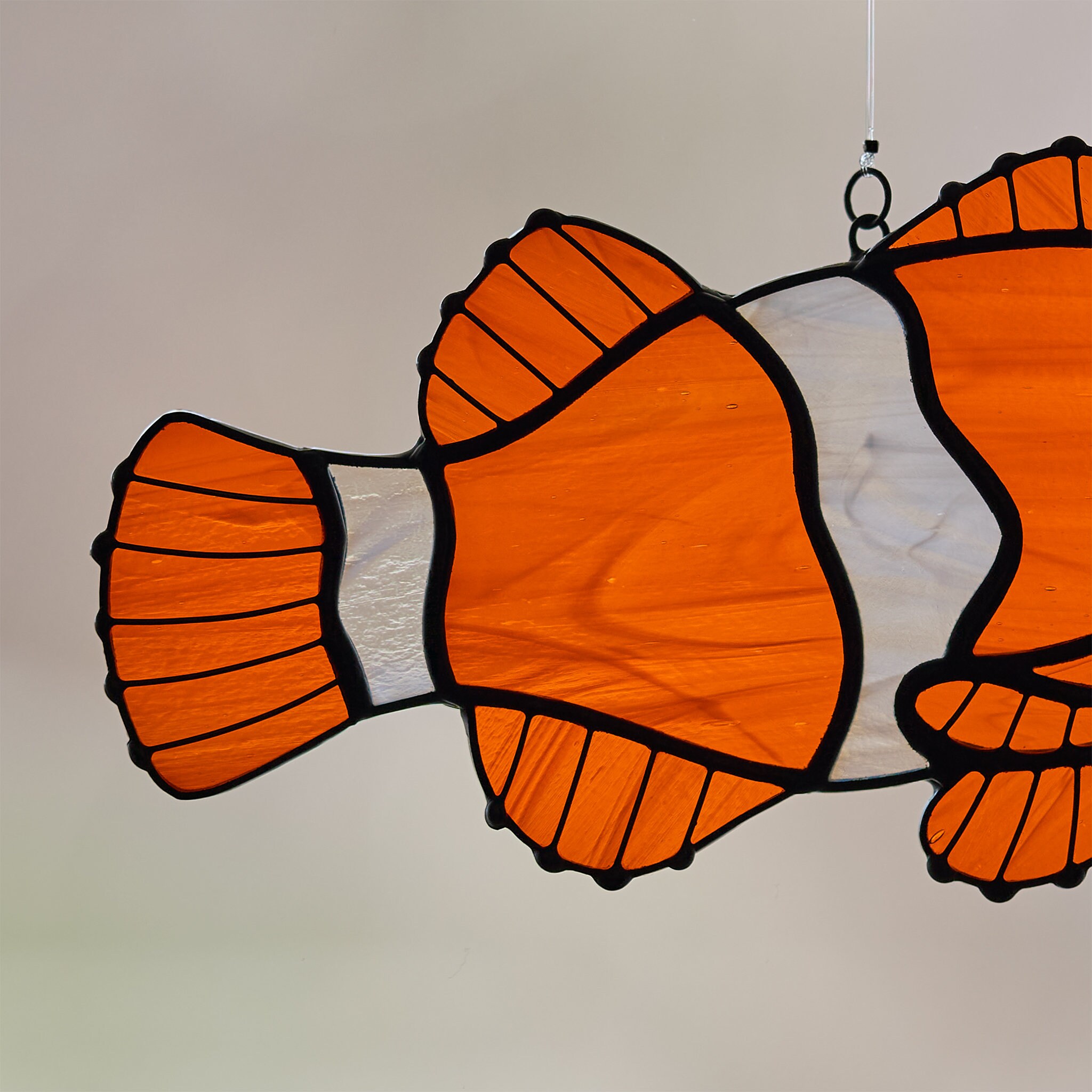 Clownfish Suncatcher Stained Glass Clownfish Anemonefish | Etsy