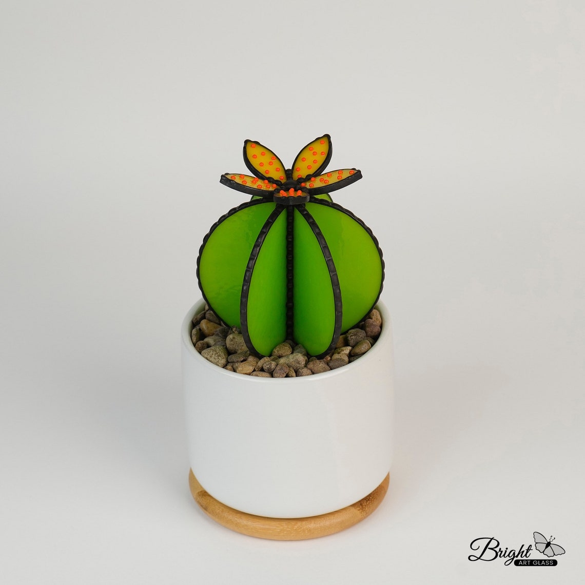 Large Stained Glass Cactus Plant Stick Glass Succulent - Etsy