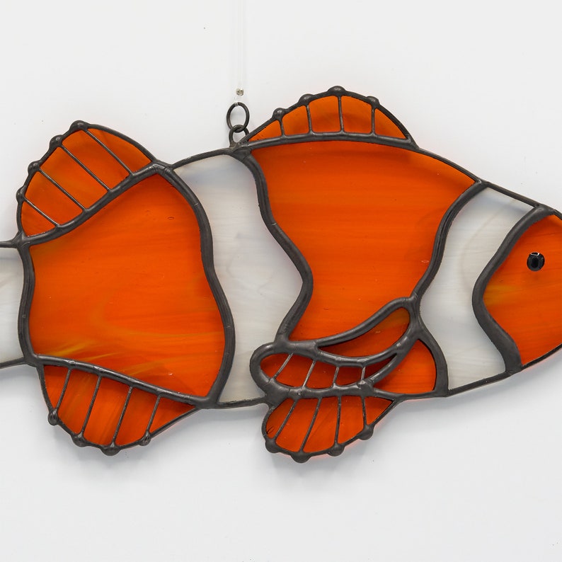 Clownfish Suncatcher Stained Glass Clownfish Anemonefish | Etsy