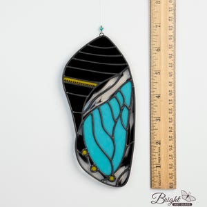 Turquoise Monarch Butterfly Chrysalis, Stained Glass Suncatcher ...