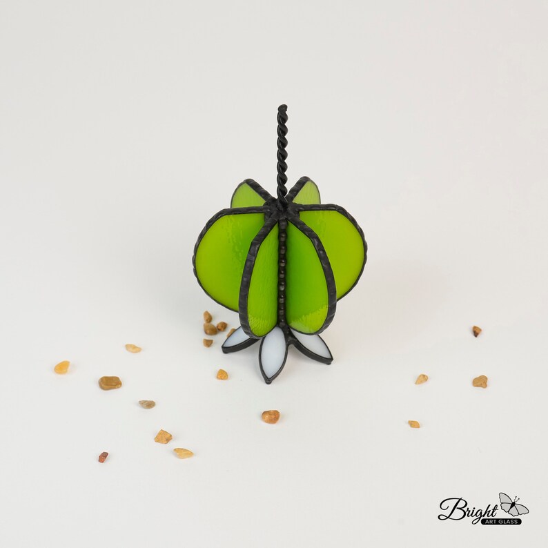 Medium Stained Glass Cactus Plant Stick Potted Glass - Etsy