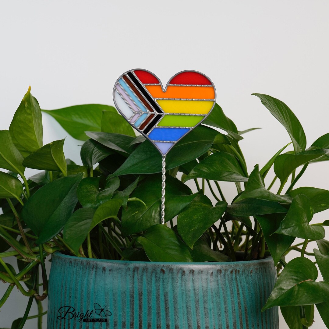 Stained Glass Pride Decor, Pride Plant Stick, Love is Love, You Be You ...