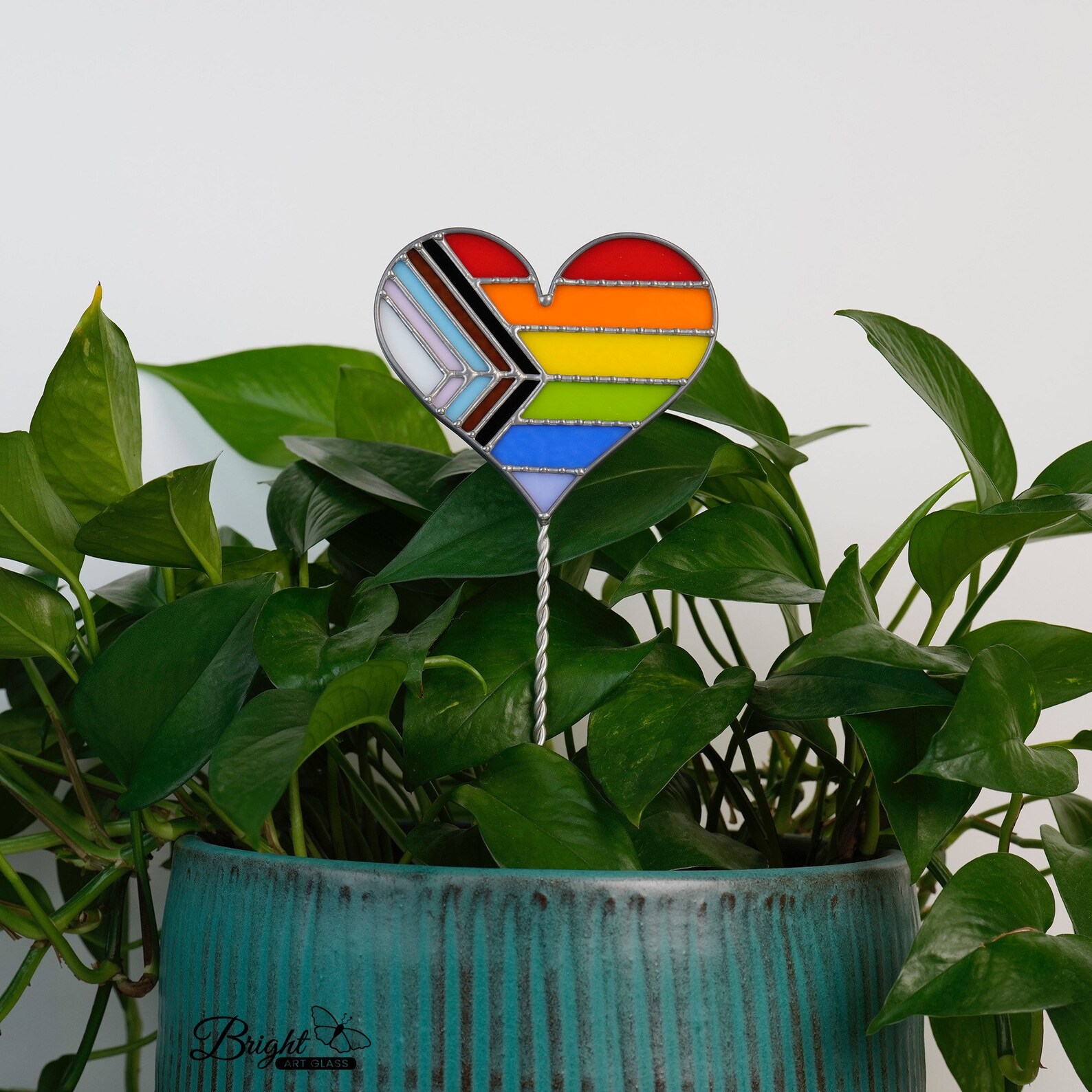 Stained Glass Pride Decor Pride Plant Stick Love is Love - Etsy