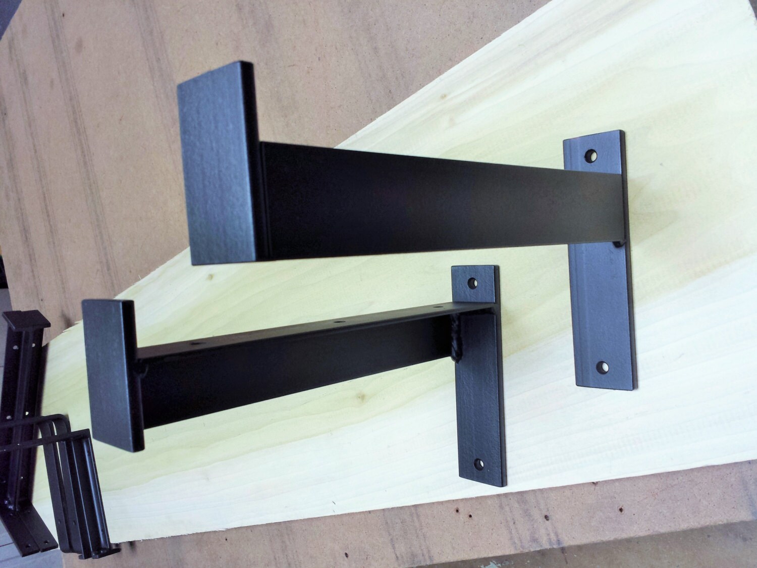 SET OF 8 Brackets 10 Industrial Heavy Duty Shelf Brackets. Metal Angle ...