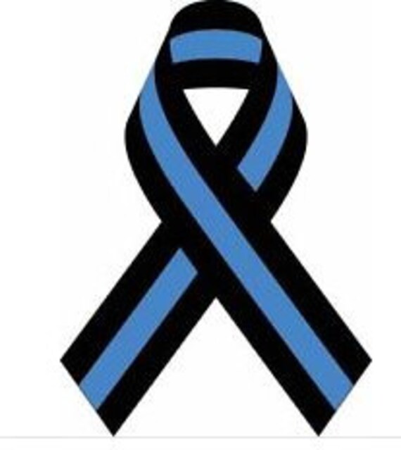 Thin Blue Line Ribbon Decal-Law Enforcement-Fallen | Etsy