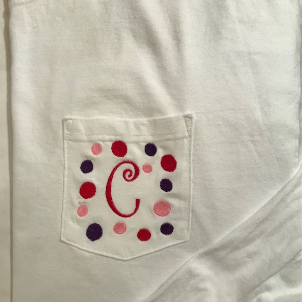 Monogram Pocket Tee - Etsy