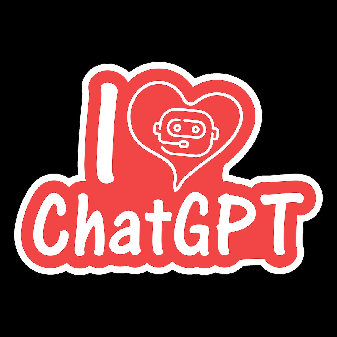 I Love Chatgpt Digital Stickers - INSTANT DOWNLOAD Pngs - Etsy
