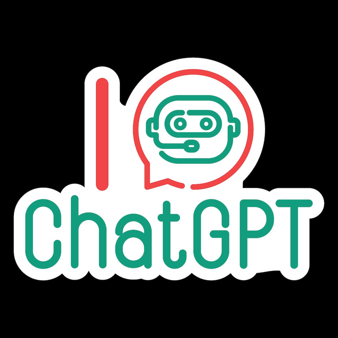 I Love Chatgpt Digital Stickers - INSTANT DOWNLOAD Pngs - Etsy