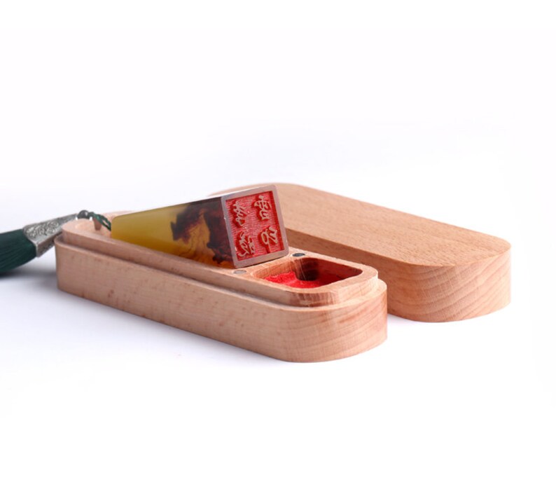 Agate Chinese Name Chop With Tassel / Orange Yellow Shade / | Etsy