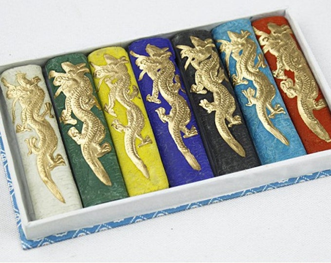 Colored Ink Sticks / Dragon Ink Sticks / Set of 7 Colors China Ink ...