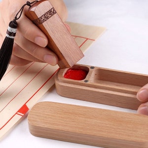 Black Ebony Asian Name Chop / Personal Stamp Customized With - Etsy