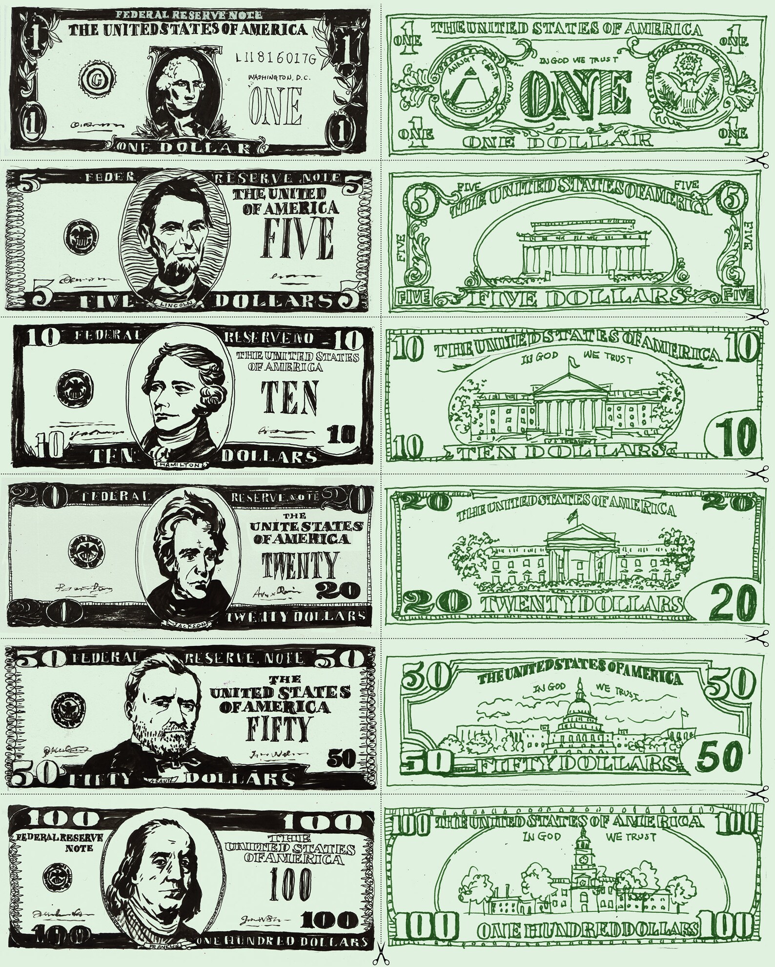 Dollars. Limited Edition Print. - Etsy