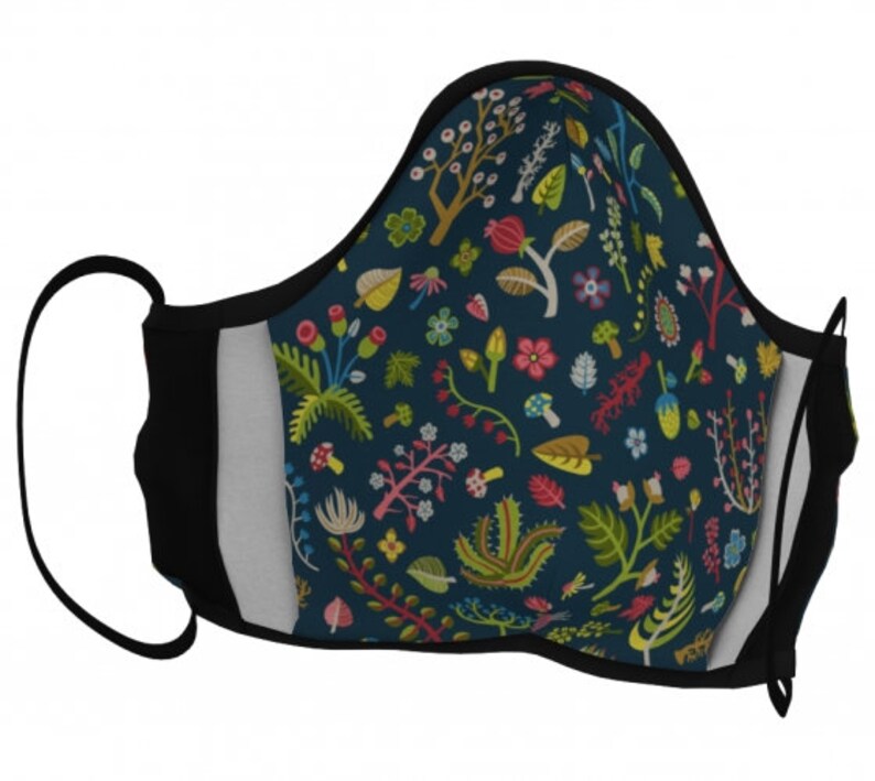 Plants Face Mask / Cloth Fabric Face Covering / Washable Cotton / Youth ...