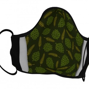 Barley and Hops Face Mask / Cloth Fabric Face Covering / - Etsy