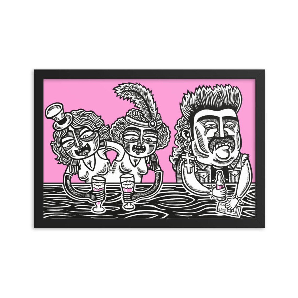 Circus Freaks Art Print / Bar Scene Screenprint / Two Headed - Etsy