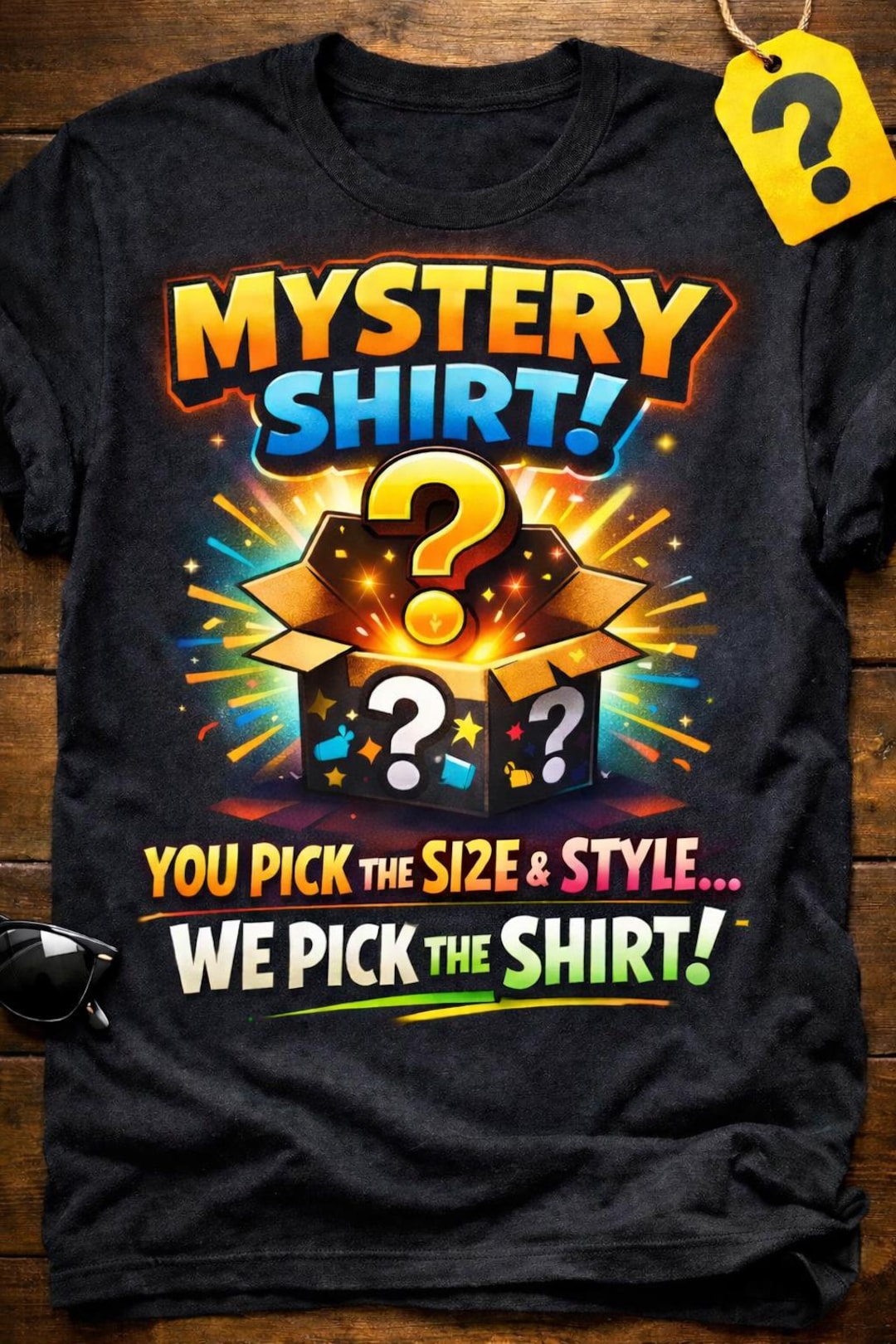 Mystery T-shirt Surprise | Choose Size & Style | Fun Random Tee ...