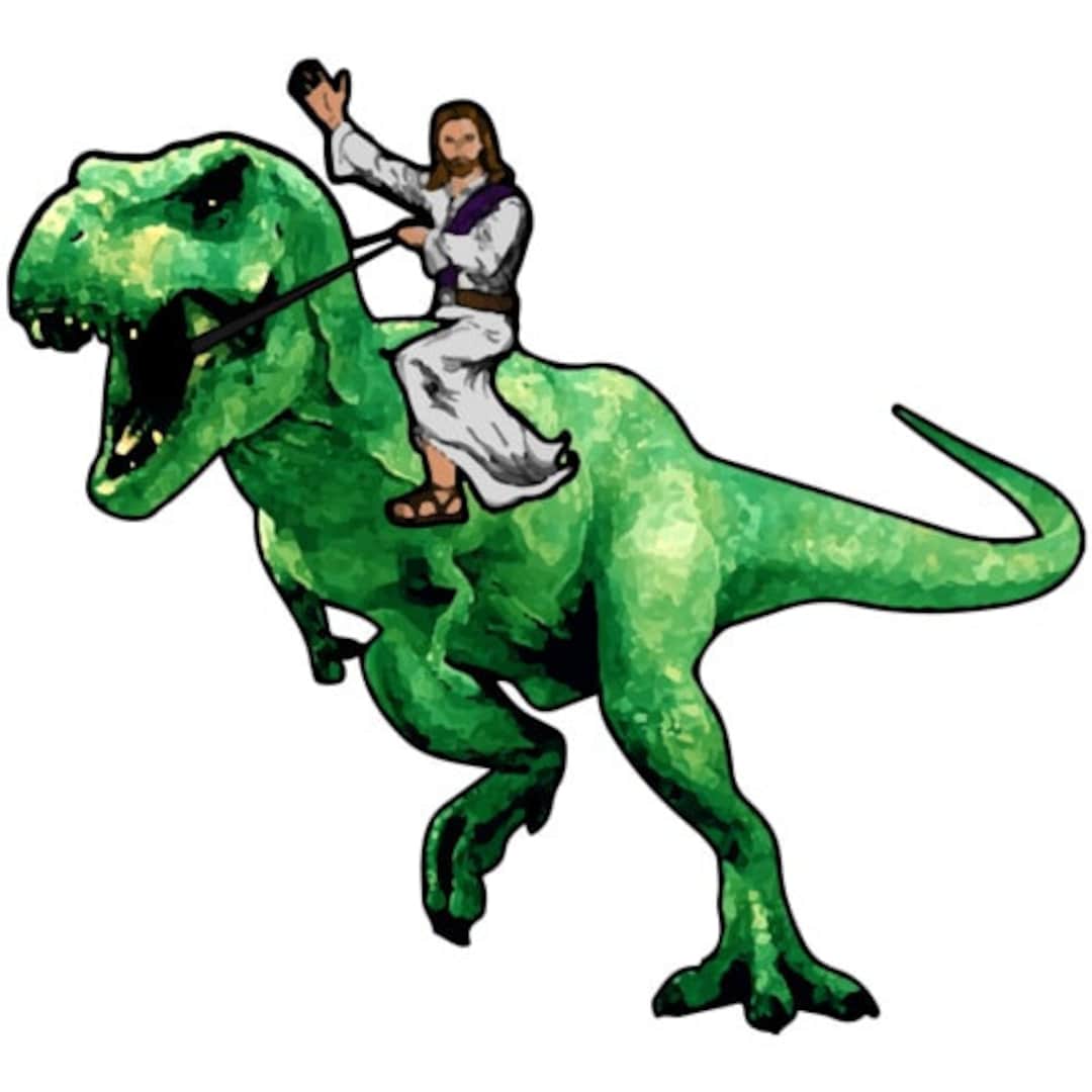 Jesus Riding a Dinosaur T-shirt - Etsy