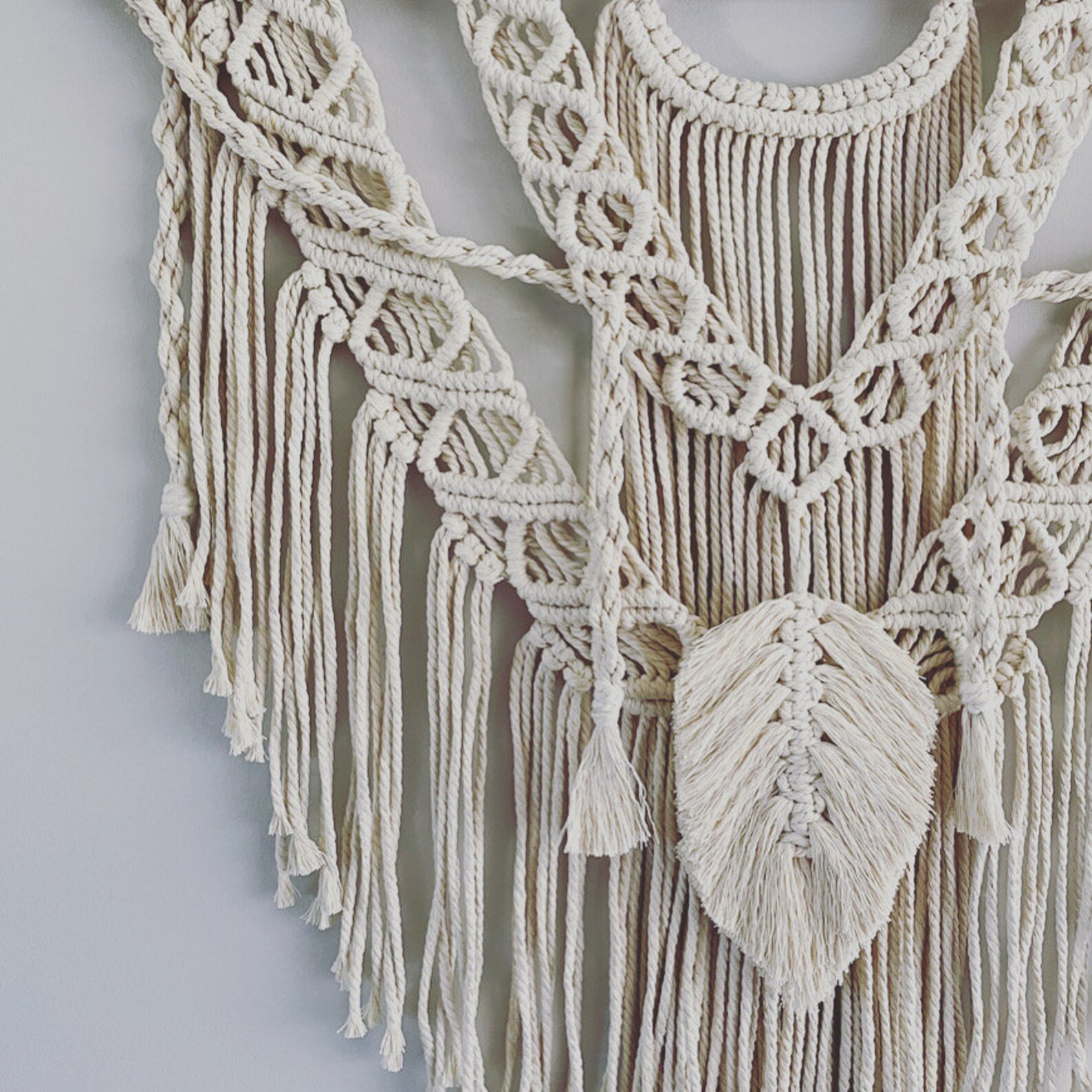 Large Leaf Macrame Wall Hanging | Etsy