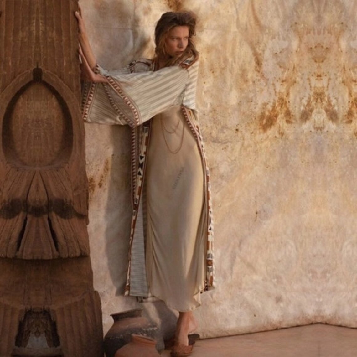 Western Aztec Boho Bohemian Tribal Kimono Duster Wrap Coverup - Etsy