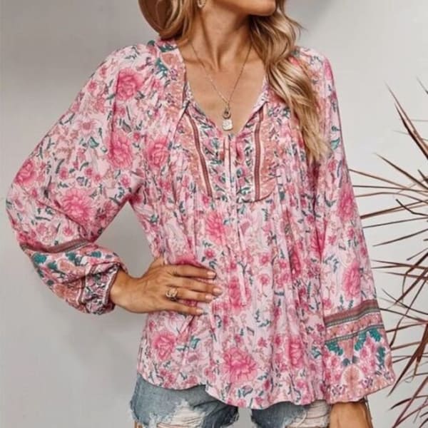 Boho Peasant Blouse - Etsy