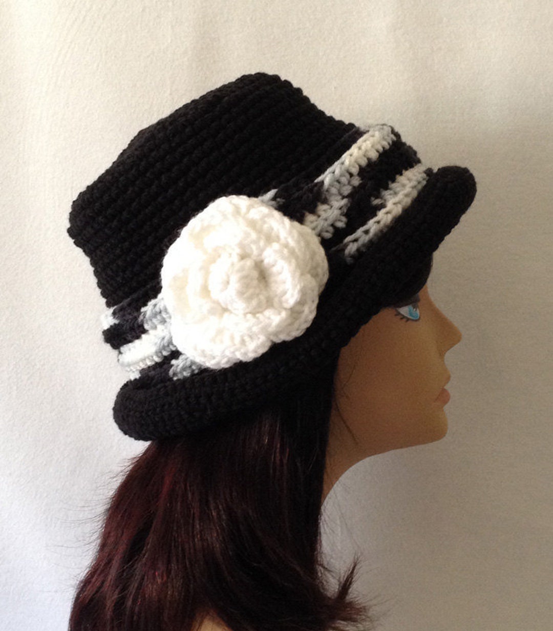 Charlie Chaplin Hat, Crochet Derby Hat, Women's Fedora Bowler Hat ...