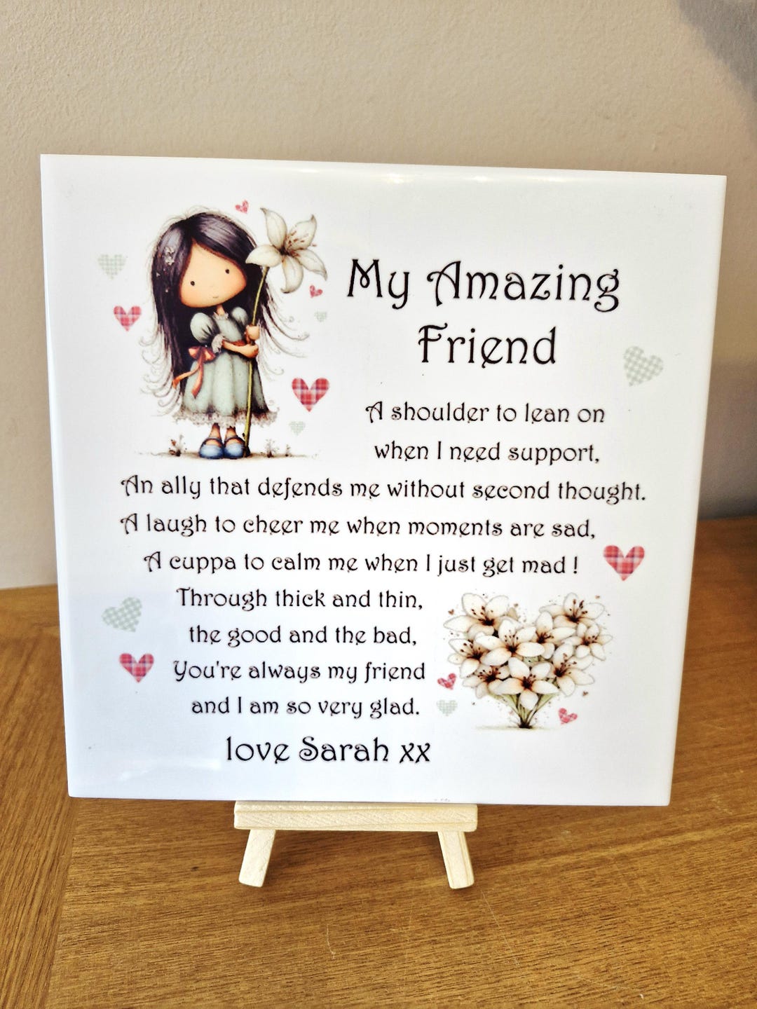 Friend Personalised Ceramic Plaque ORIGINAL POEM Friendship Gift Plaque ...