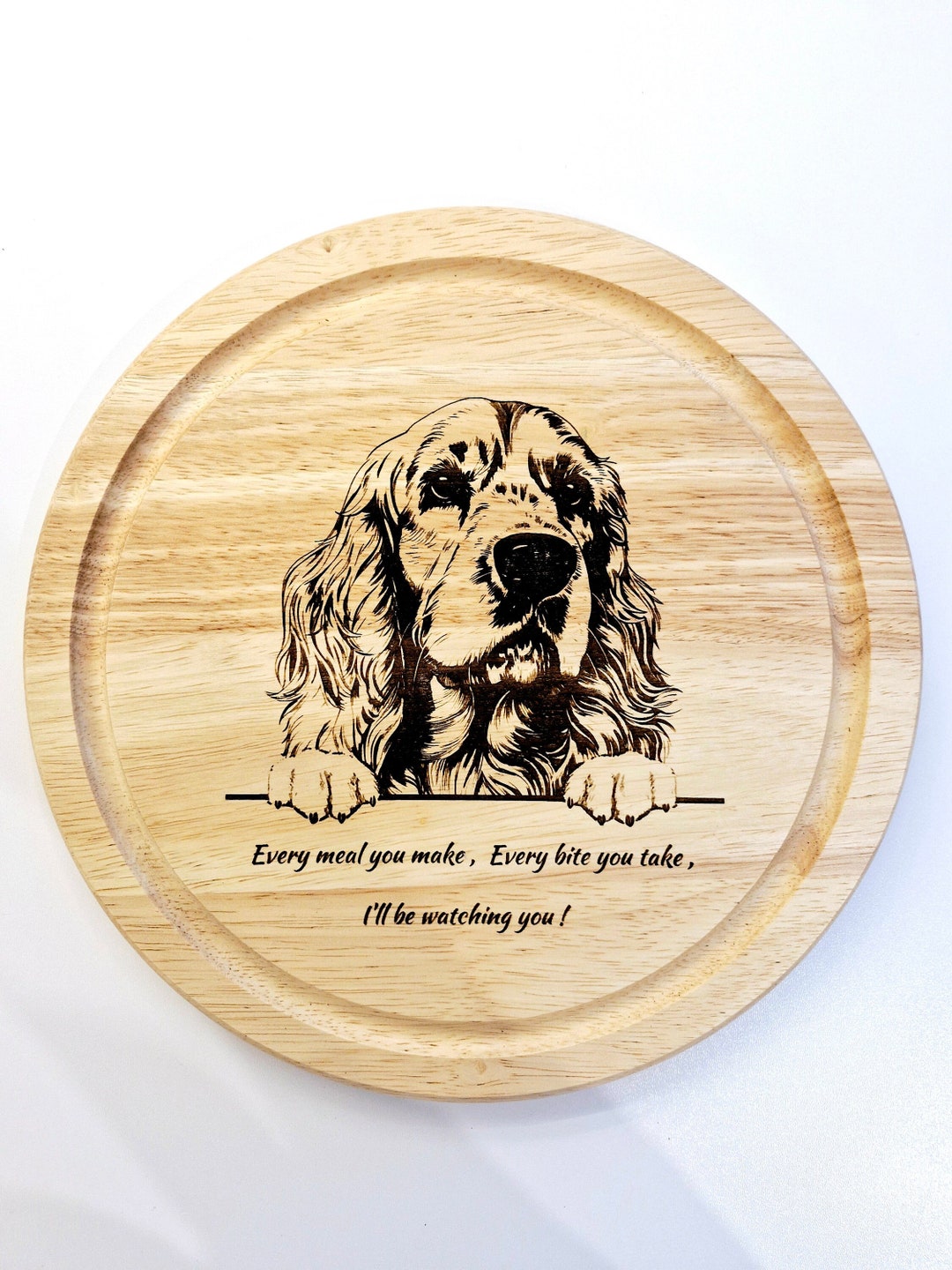 Cocker Spaniel Dog Chopping Board Personalised Dog Breed Wooden Pet ...