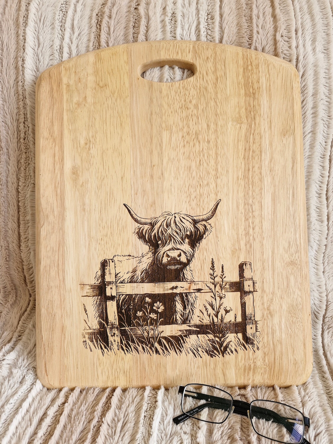 Highland Cow Chopping Board, Wooden Engraved Cow Home Gift - Etsy