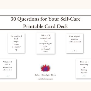 Printable Card Deck: 30 Reflective Questions for Your Self-care - Etsy