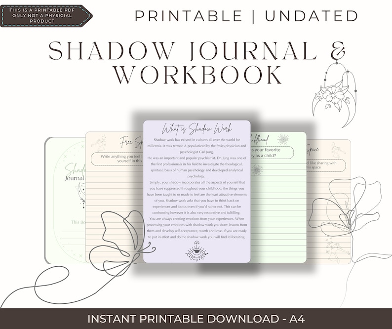 Shadow Work Journal & Workbook Digital Download - Healing, Self ...