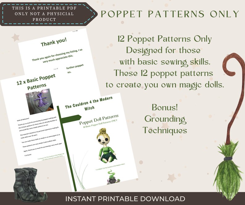 Creating Magic - 12 Printable Poppet Patterns - These Are Pattern Only ...