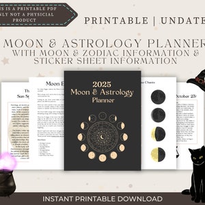 2025 Moon Astrology Planner | Digital PDF Moon Phases, Astrology Daily Planner Sticker Template ...
