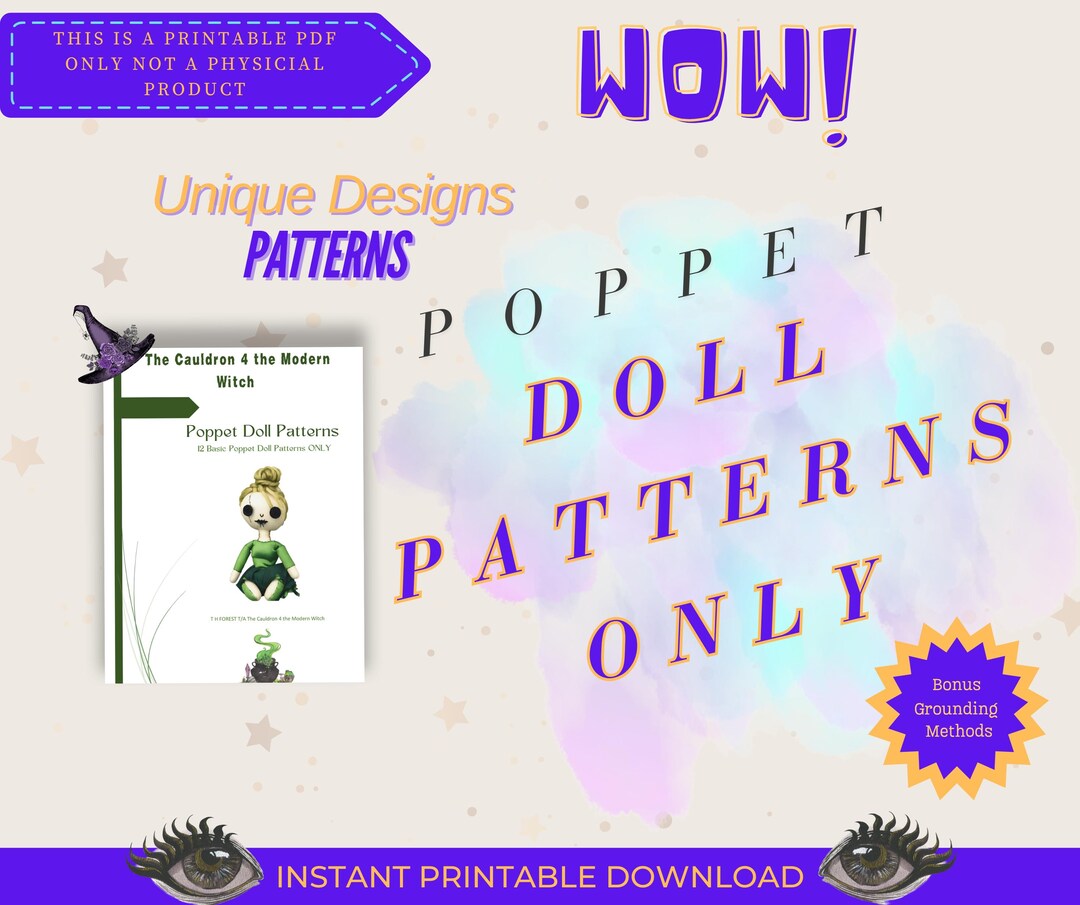 Creating Magic - 12 Printable Poppet Patterns - These Are Pattern Only ...