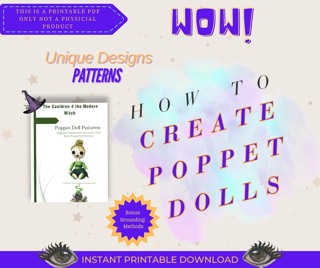 DIY Poppet Tutorial: 12 Printable Doll Patterns (PDF Pattern) - Etsy