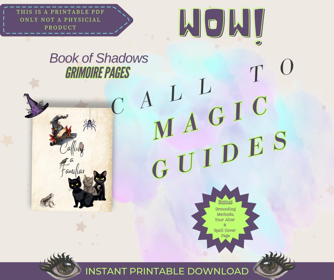 Call A Familiar Spell: Book of Shadows Printable Pages (PDF Download ...