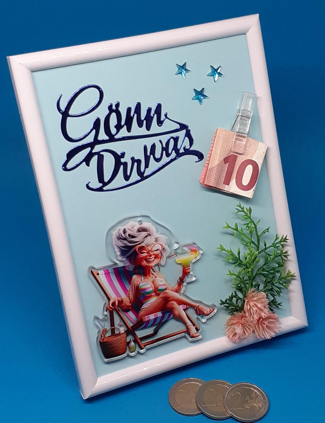 Cash Gift Funny Birthday Card Woman Holiday Trip Travel Allowance Beach ...