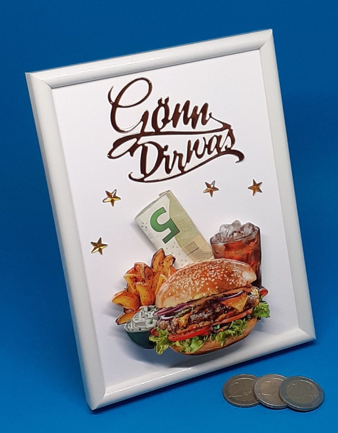 Money Gift Burger Fries Voucher Money Gift Packaging 3D Greeting Card ...