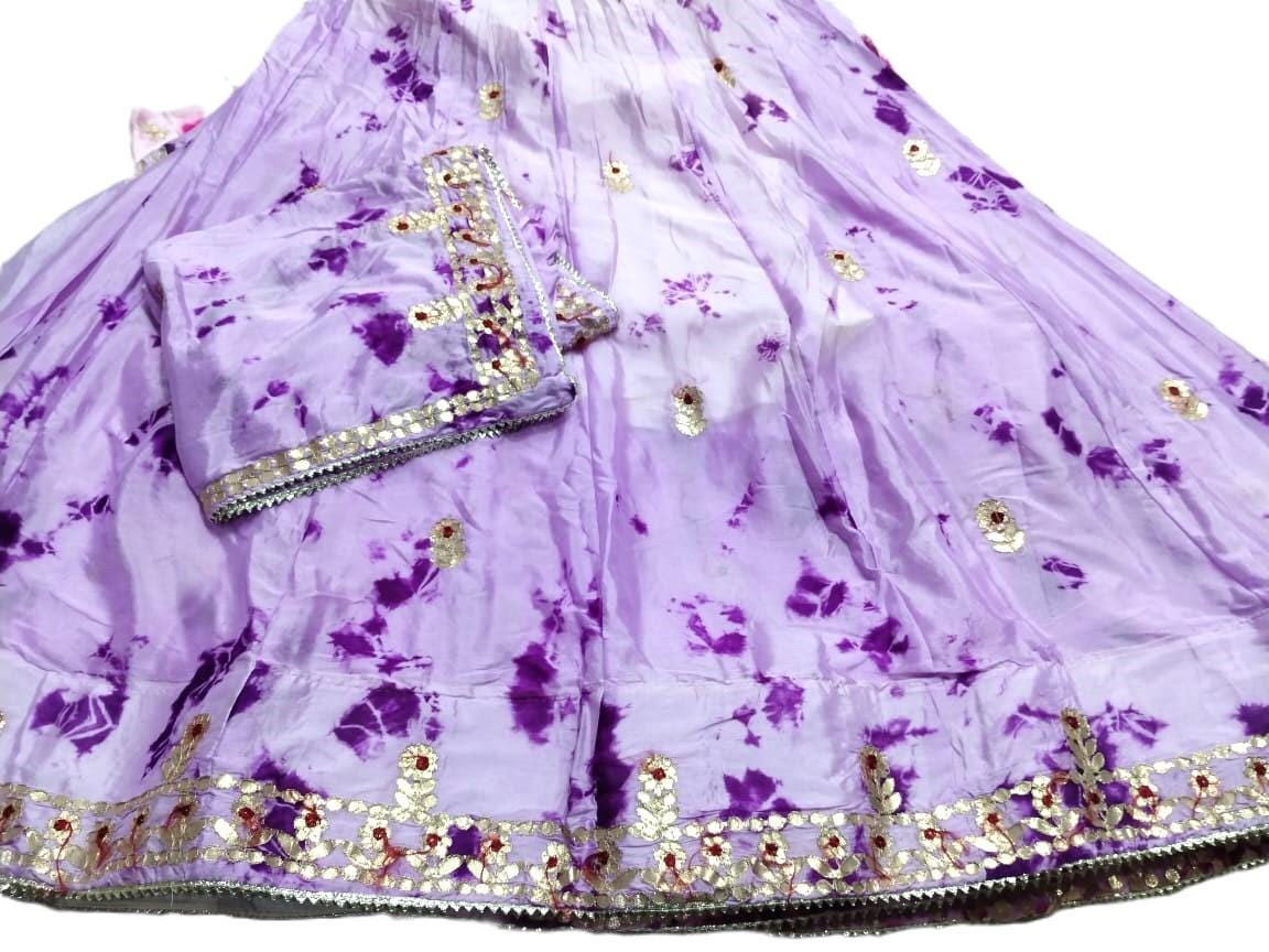 Lehenga Choli for Women Rajasthani Jaipuri Chinon Lehenga Gotta Patti ...